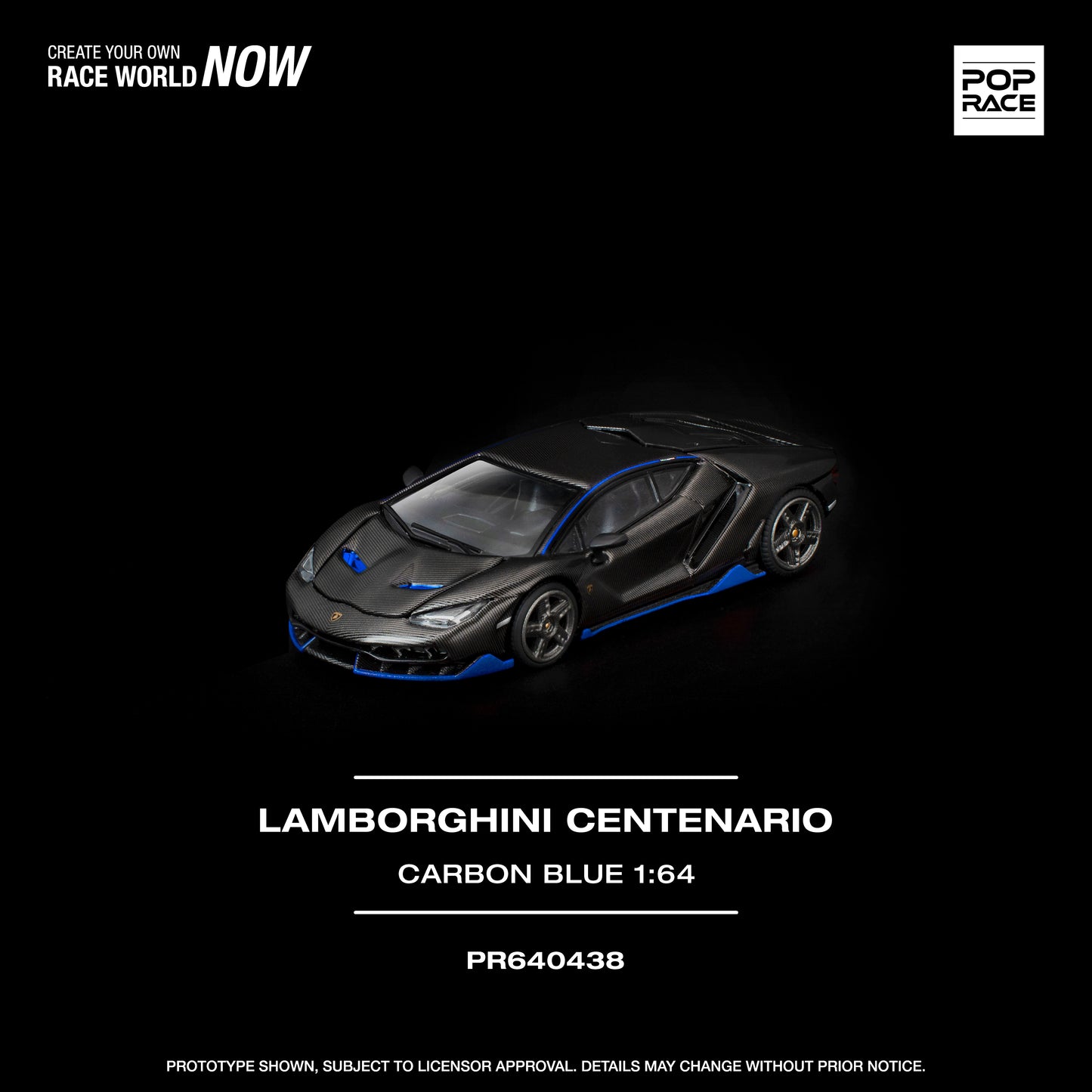 [PRE-ORDER] Pop Race Lamborghini Centenario - Carbon Blue – 801 Collectors